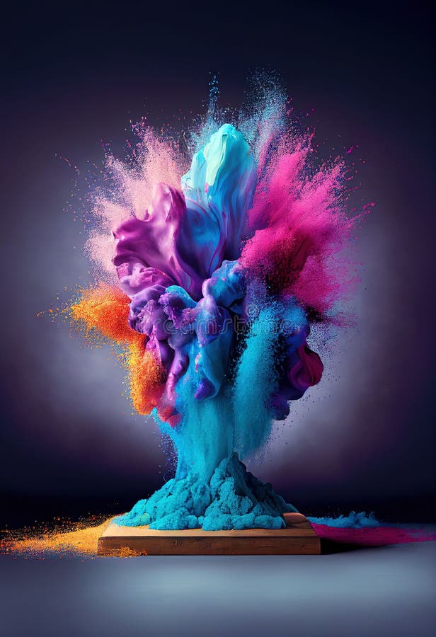 Abstract Colorful Powder Explosion Stock Illustration - Illustration of ...