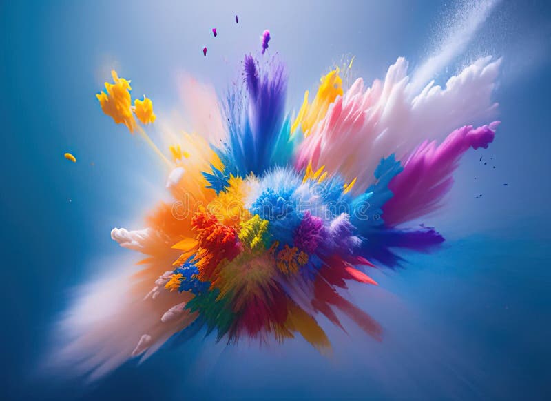 Abstract Colorful Powder, Illustration. Explosion of Multicolored ...