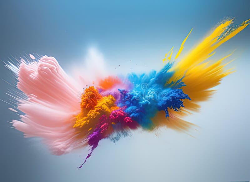 Abstract Colorful Powder, Illustration. Explosion of Multicolored ...