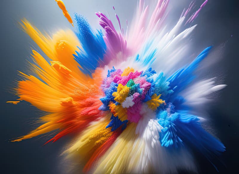 Abstract Colorful Powder, Illustration. Explosion of Multicolored ...