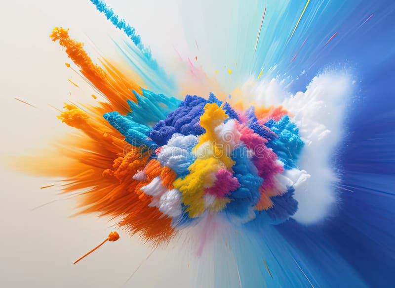 Abstract Colorful Powder, Illustration. Explosion of Multicolored ...