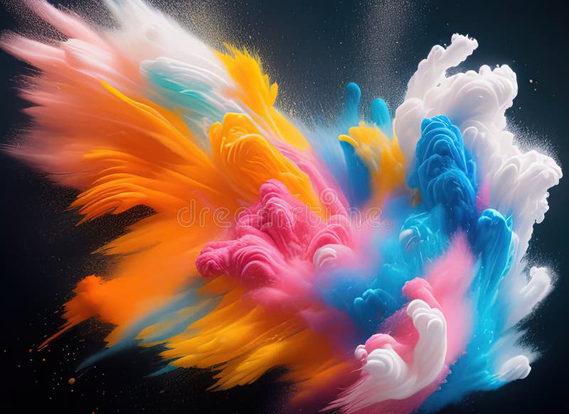 Abstract Colorful Powder, Illustration. Explosion of Multicolored ...