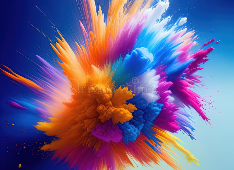 Abstract Colorful Powder, Illustration. Explosion of Multicolored ...
