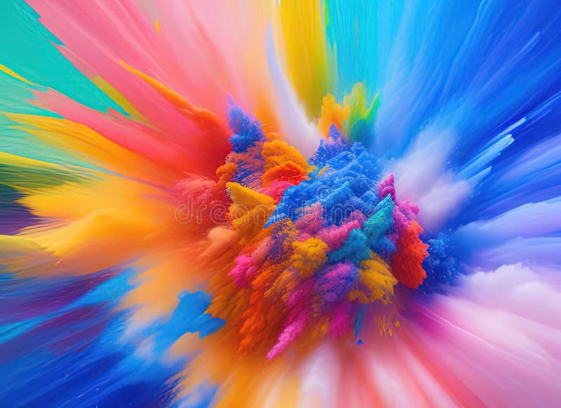 Abstract Colorful Powder, Illustration. Explosion of Multicolored ...