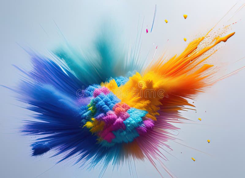 Abstract Colorful Powder, Illustration. Explosion of Multicolored ...