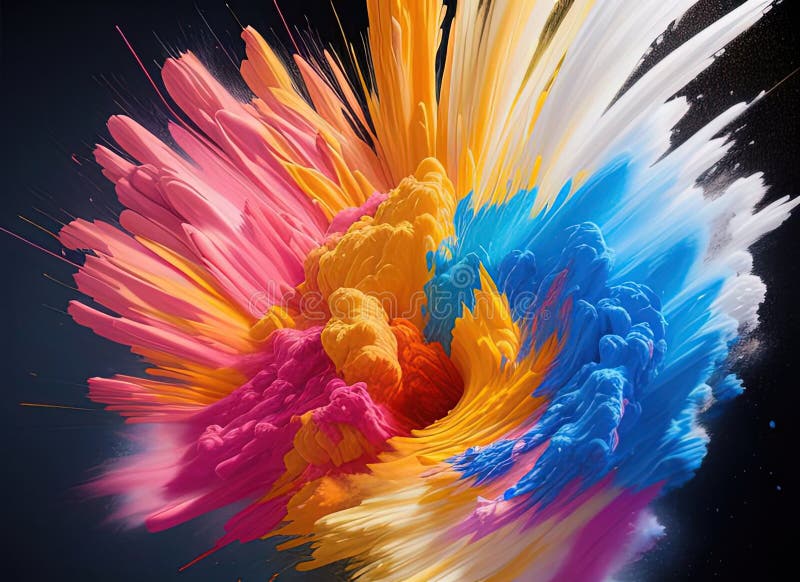 Abstract Colorful Powder, Illustration. Explosion of Multicolored ...