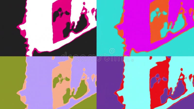 Abstract Colorful Quadrants with Vivid Contrasting Shades and Organic ...