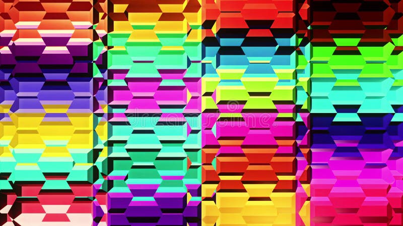 Abstract Colorful Ractangular and Hexagonal Retro Background ...