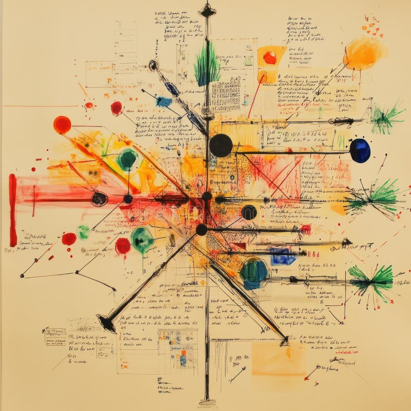 Abstract Colorful Radial Map on Paper Stock Illustration - Illustration ...