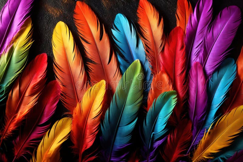 Abstract Colorful Rainbow Diverse Feather Pattern Texture, Abstract ...