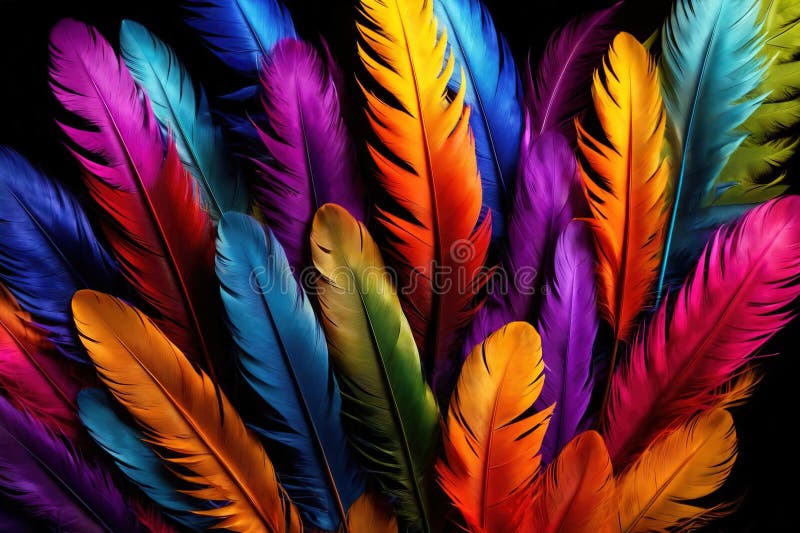 Abstract Colorful Rainbow Diverse Feather Pattern Texture, Abstract ...