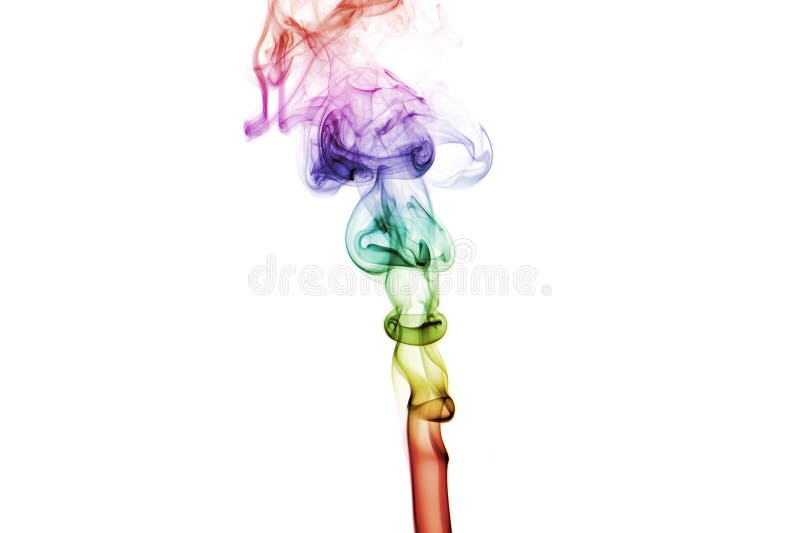 Abstract Colorful Rainbow Smoke Isolated on White Background Stock ...