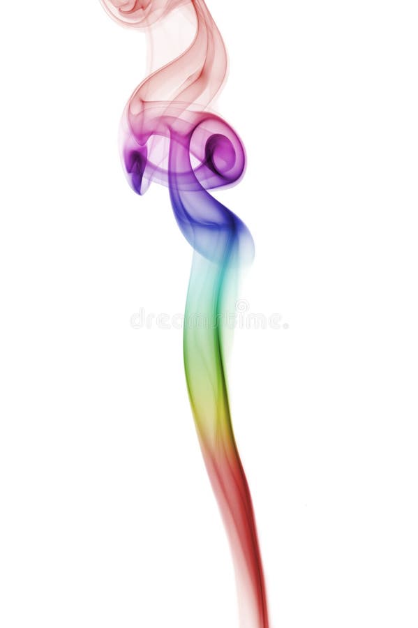 Abstract Colorful Rainbow Smoke Isolated on White Background Stock ...