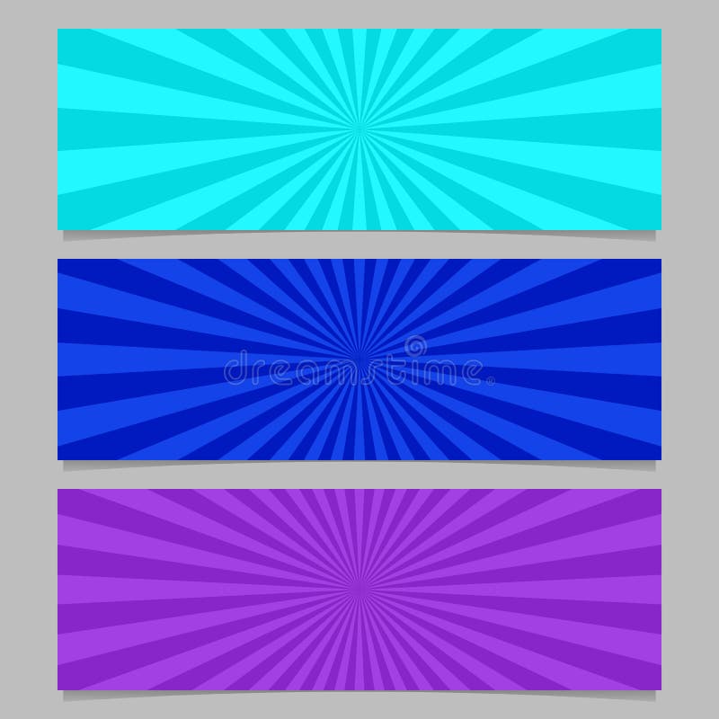 Abstract Ray Burst Banner Template Set Stock Vector - Illustration of ...