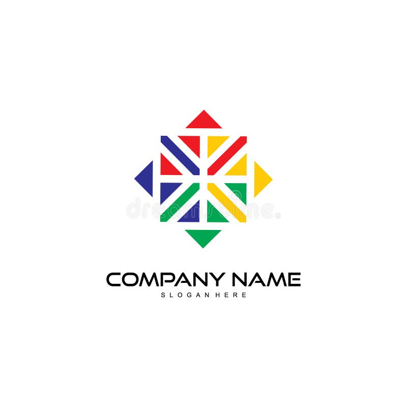 Abstract Colorful Rectangle Logo Design Vector Stock Vector ...