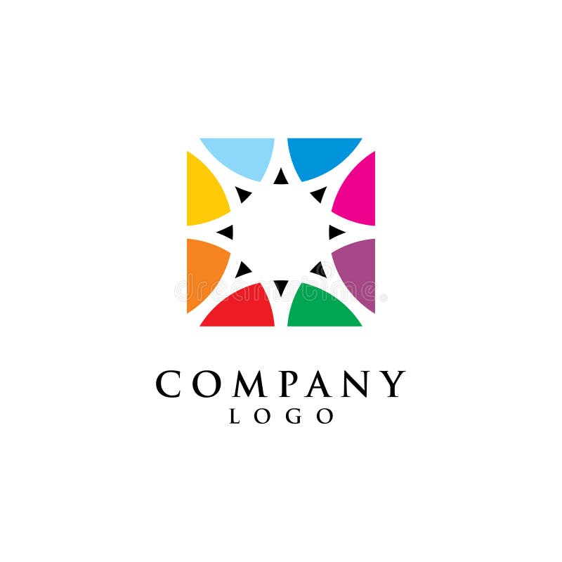 Abstract Colorful Rectangle Shapes Logo Design Stock Vector ...