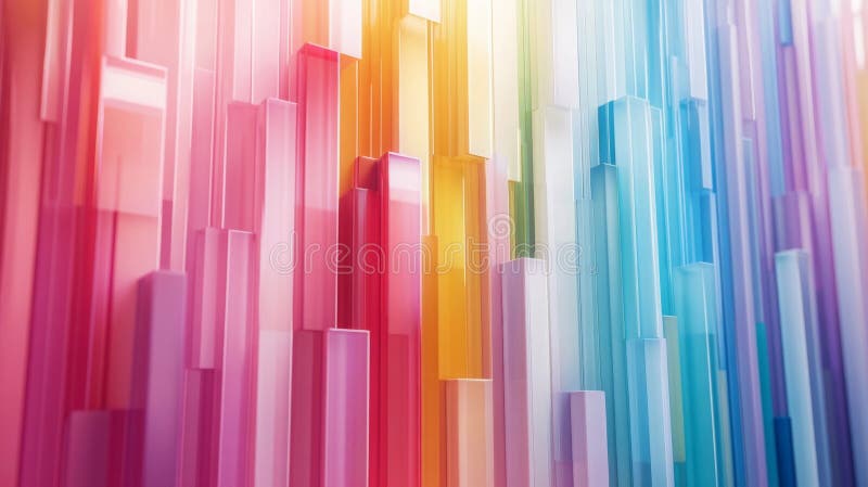 Abstract Colorful Rectangular Prism Wall Display Stock Illustration ...
