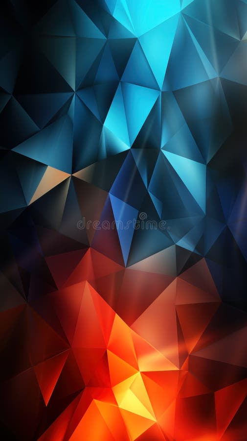 Abstract Colorful Red and Blue Low Polygon Triangles Background Stock ...