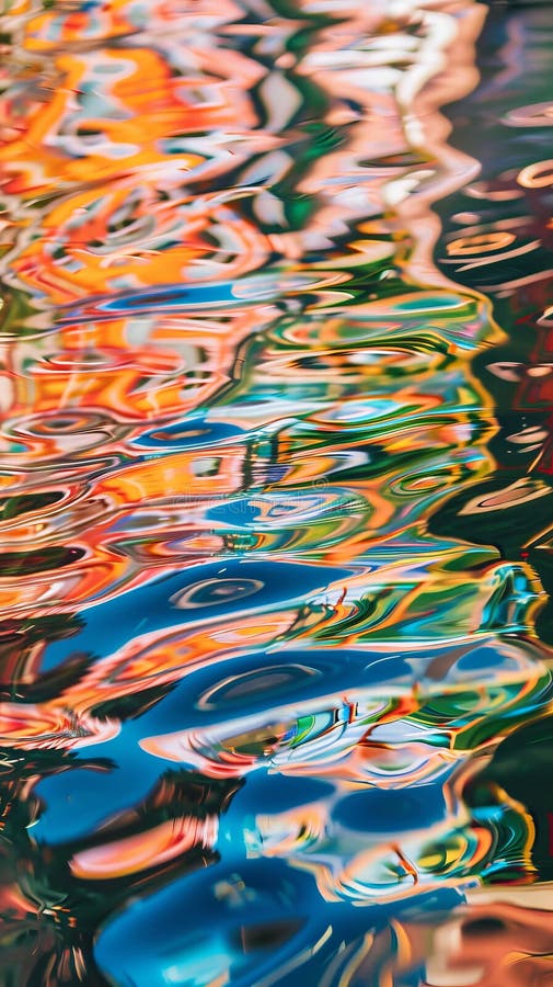 Abstract Colorful Reflections on Water, Vibrant Artistic Effect Stock ...