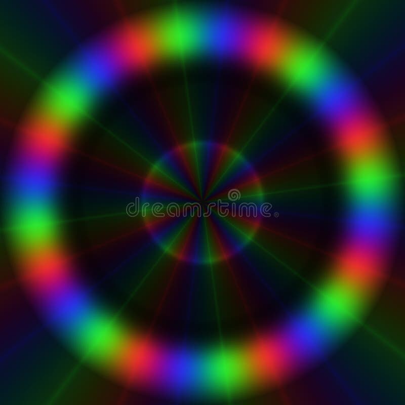 Abstract Colorful Rgb Lights in Circular Pattern with Centripetal Rays ...