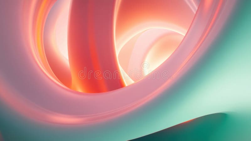 Abstract Colorful Ribbons Creating Dynamic Shapes in a Modern Digital ...