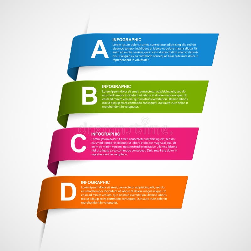 Abstract Colorful Ribbons Infographic. Design Element Stock Vector ...