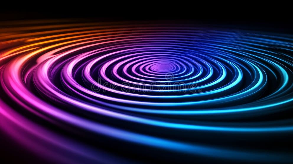 Abstract Colorful Ripple Pattern Vibrant Concentric Circles Radiating ...