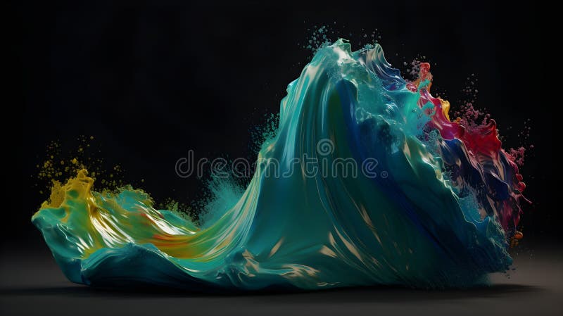 Abstract Colorful Ripples, Paint Wave Background Stock Illustration ...