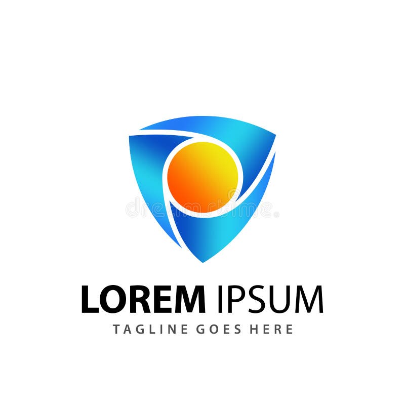 Abstract Colorful Round Shield Logo Design Template Premium Vector ...