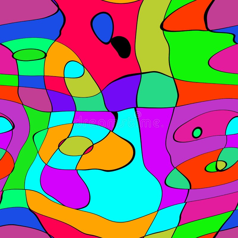 Abstract Colorful and Seamless Background in Cartoon Style Vector ...