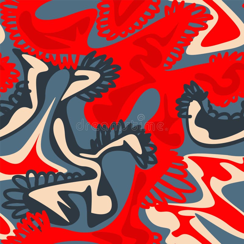 Abstract Colorful Seamless Pattern with Wave Shapes Stock Vector ...