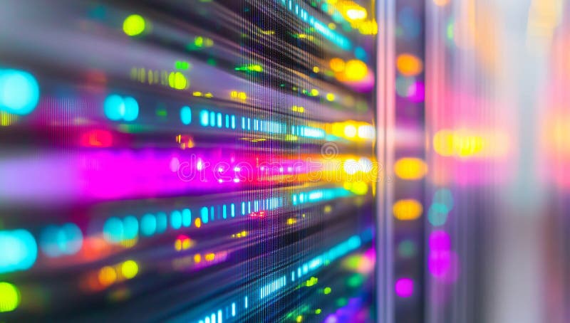 Abstract Colorful Server Rack Data Center, High Quality Image Stock ...