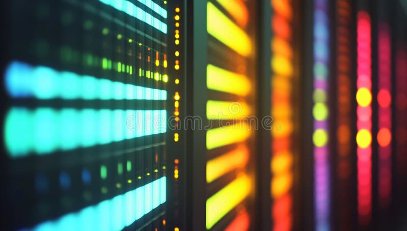 Abstract Colorful Server Racks, Data Center High Quality Image Stock ...