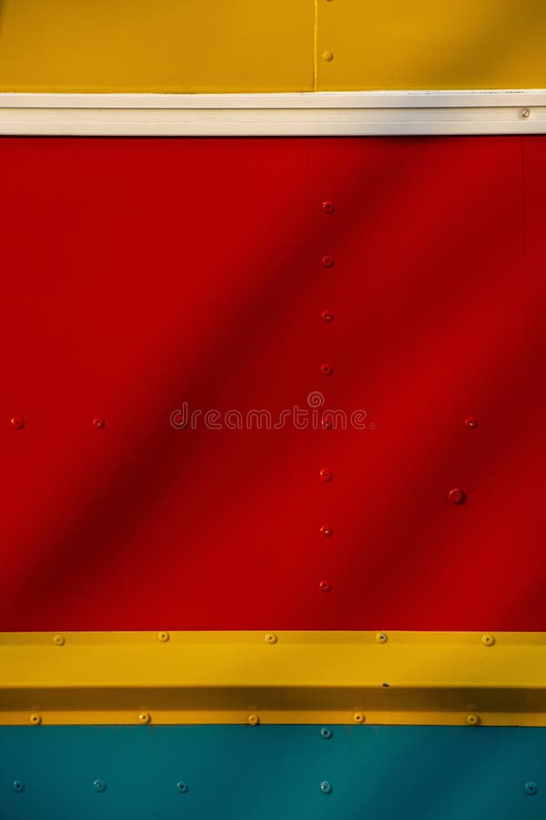 Abstract Colorful Shape on the Metallic Wall of an Old Bus Stock Image ...