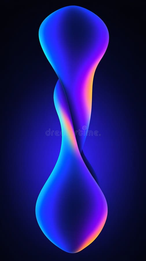 Abstract Colorful Shape Twisting and Glowing on Dark Blue Background ...