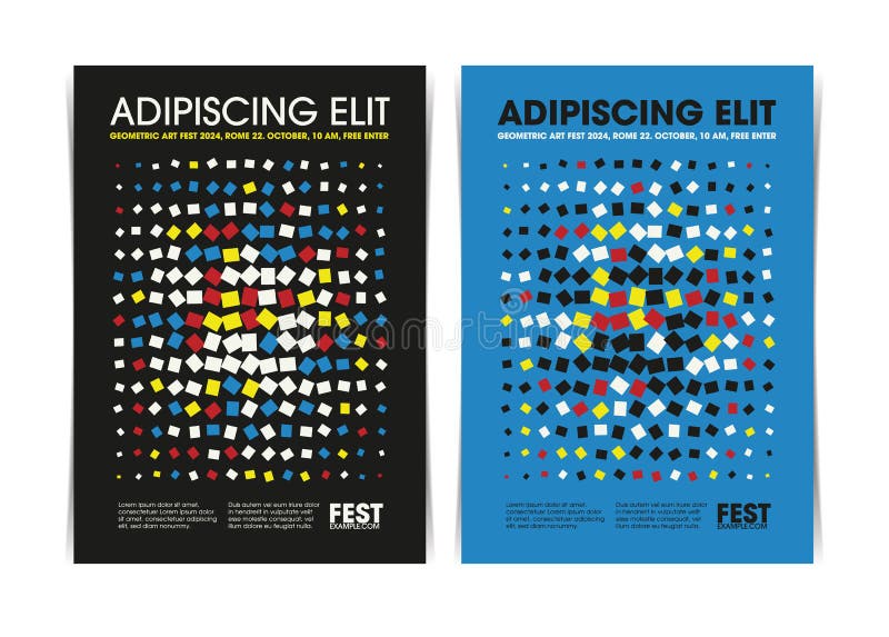 Abstract Colorful Shapes Composition Flyer Template. Stock Vector ...