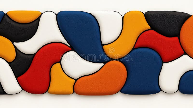 Abstract Colorful Shapes with Curves and Smooth Edges on a Light ...