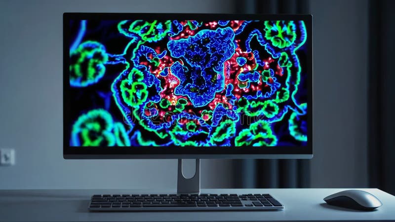 Abstract Colorful Shapes Evolving on a Computer Screen Stock Video ...