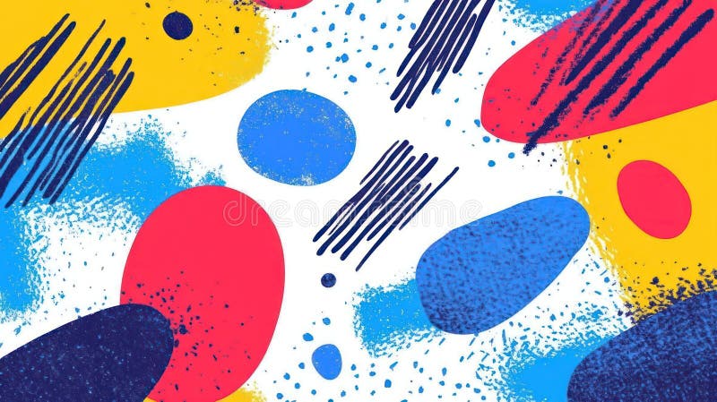 Abstract Colorful Shapes and Patterns in a Playful Design Stock ...