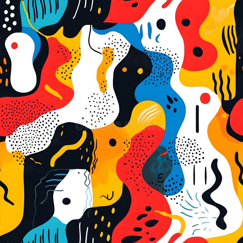 Abstract Colorful Shapes and Patterns in a Vibrant Design Stock ...