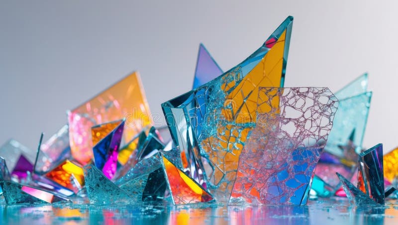 Abstract Colorful Shattered Glass Texture Stock Photo - Image of shaped ...