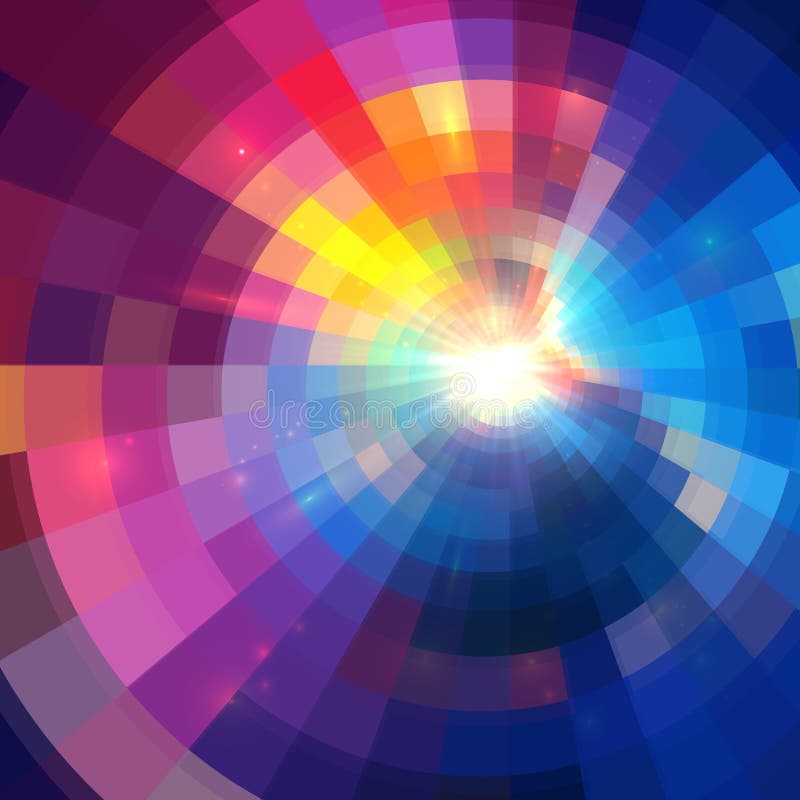 Abstract Colorful Shining Circle Tunnel Background Stock Vector ...
