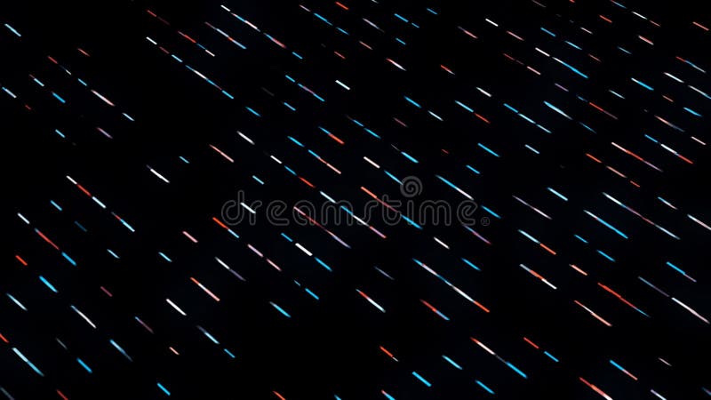 Abstract Colorful Short Lines Moving Along Diagonal Trajectory on Black ...