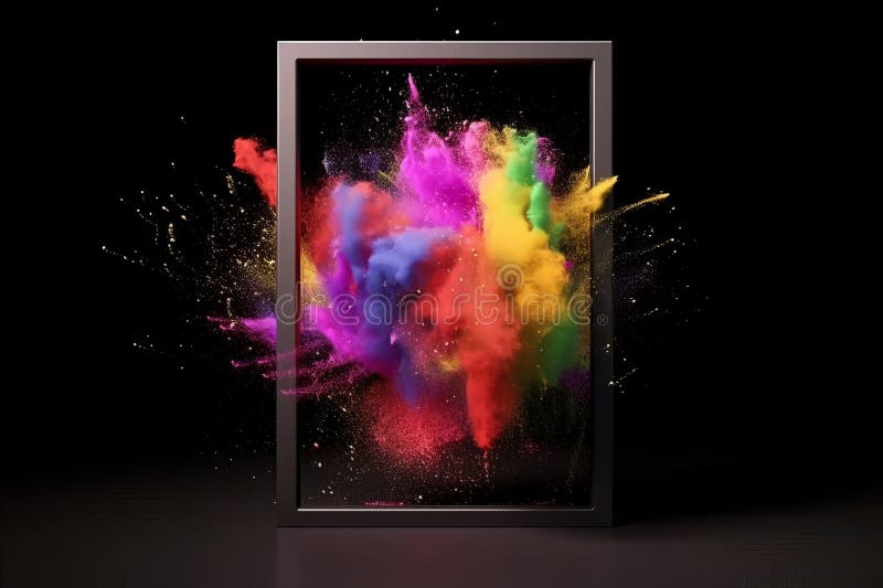 Abstract Colorful Smog with White Frame for Dust Explosion Wallpaper ...