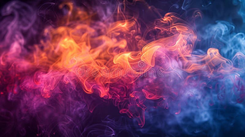Abstract Colorful Smoke Art - Generative Ai Stock Illustration ...