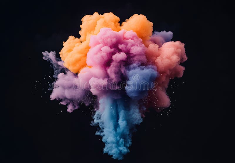 Abstract Colorful Smoke Burst Explosion Design Element Stock ...