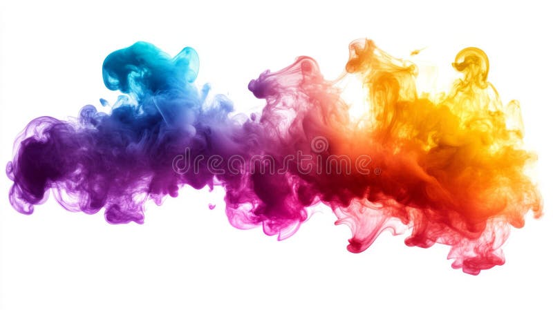 Abstract Colorful Smoke Design on White Background Stock Illustration ...