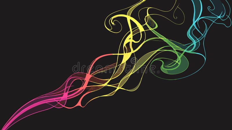 Abstract Colorful Smoke Trails, Dynamic Flow Design Vector Design ...