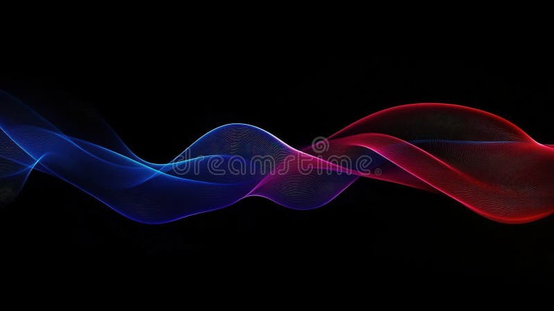 Abstract Colorful Smoke Waves in Red and Blue on Black Background Stock ...