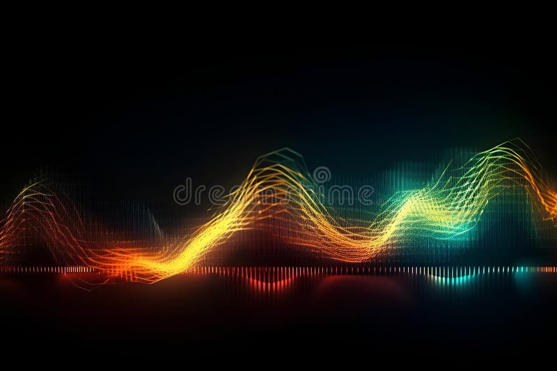 Abstract Colorful Sound Wave on Dark Background. Vector Eps10 Stock ...